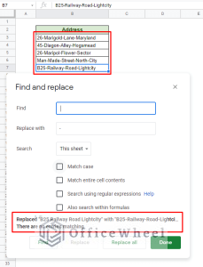 Replace Space with Dash in Google Sheets (2 Ways) - OfficeWheel