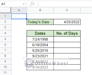 How to Use Today’s Date in Google Sheets (An Easy Guide) - OfficeWheel