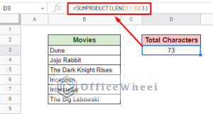 Character Count in Google Sheets (An Easy Guide) - OfficeWheel