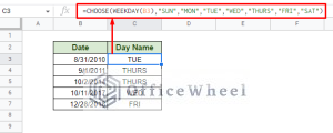 Find Weekday Name from a Date in Google Sheets (3 Easy Ways) - OfficeWheel