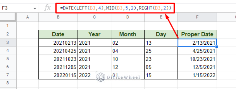 How to Convert Text to Date in Google Sheets (3 Easy Ways) - OfficeWheel