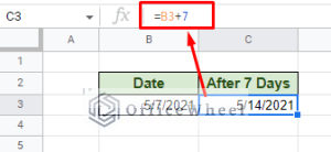 Add 7 Days to Date in Google Sheets (And More) - OfficeWheel