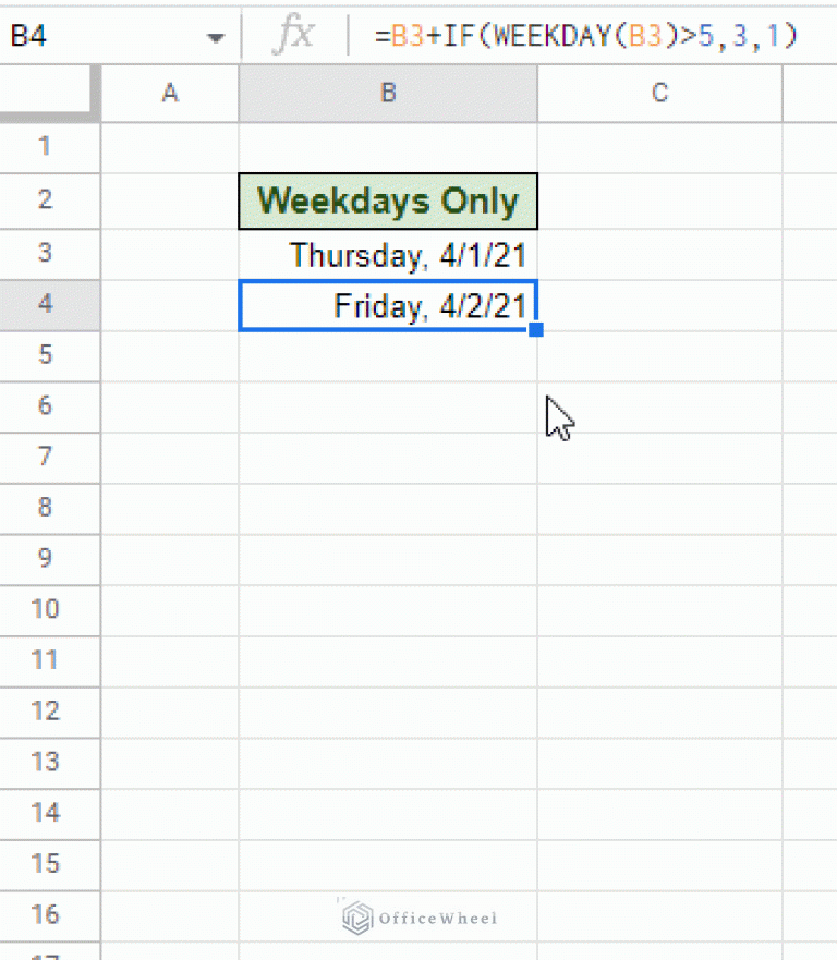Calculate with Weekdays Only in Google Sheets (An Easy Guide) - OfficeWheel