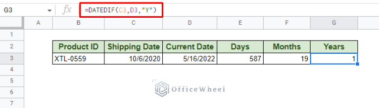 Use DATEDIF from Today in Google Sheets (An Easy Guide) - OfficeWheel