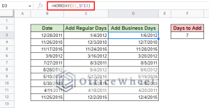 Add 7 Days to Date in Google Sheets (And More) - OfficeWheel