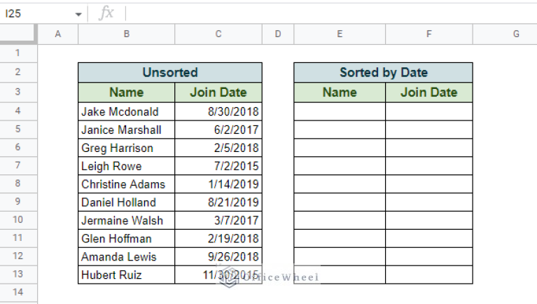 How to Organize Google Sheets by Date (3 Easy Ways) - OfficeWheel