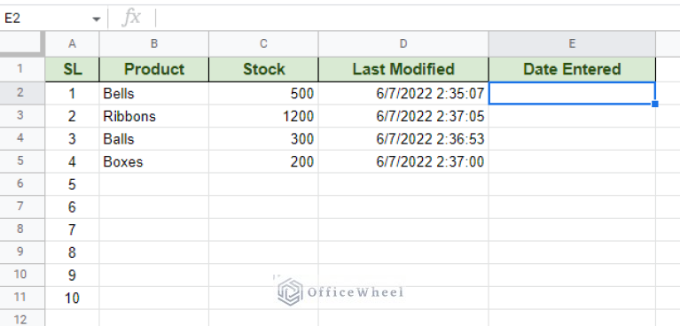 Apply an Automatic Timestamp Using Google Sheets Script (3 Easy ways) - OfficeWheel