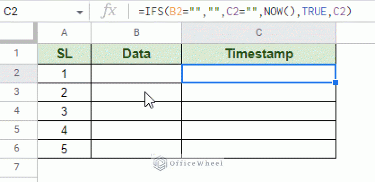How to Insert a Timestamp in Google Sheets (An Easy Guide) - OfficeWheel