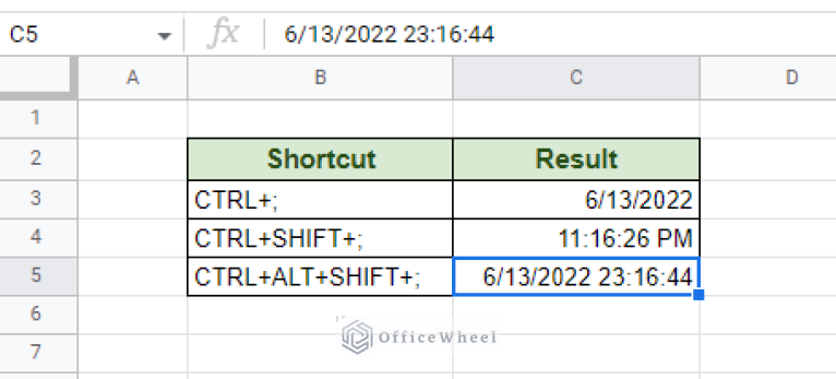 How to Insert a Timestamp in Google Sheets (An Easy Guide) - OfficeWheel