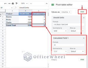 How to Apply and Work with a Calculated Field of a Google Sheets Pivot Table - OfficeWheel