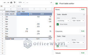 How to Group by Month in a Google Sheets Pivot Table (An Easy Guide) - OfficeWheel