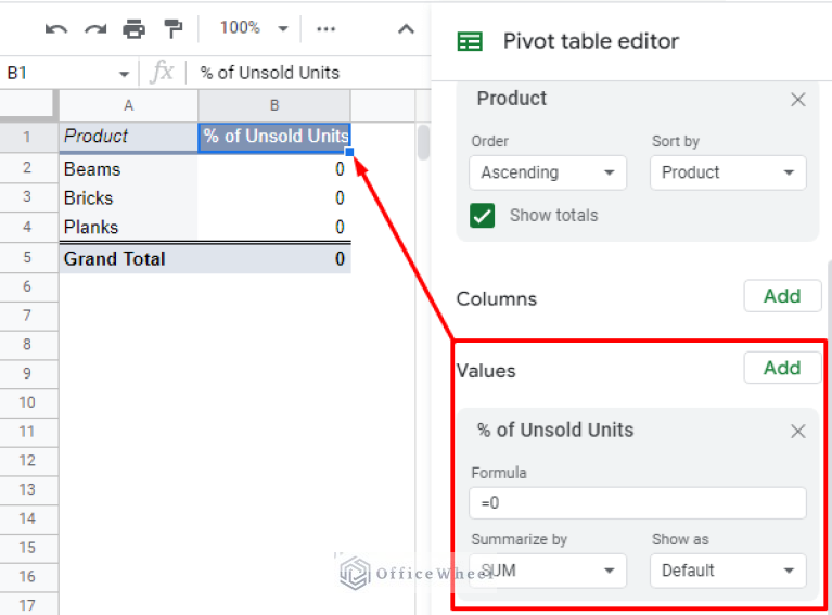 Google Sheets Pivot Table: Calculate the Percentage of Total (2 Easy Examples) - OfficeWheel