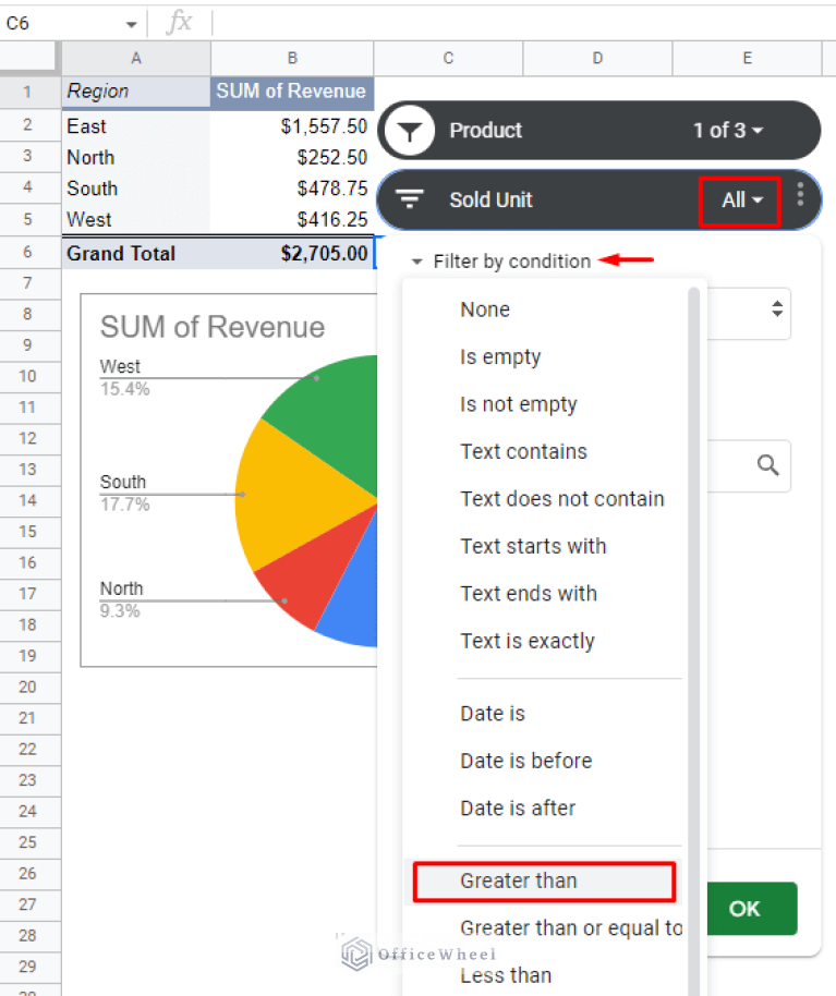 Apply a Pivot Table Slicer in Google Sheets (An Easy Guide) - OfficeWheel