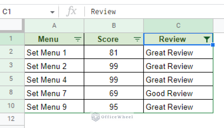 How to Filter Custom Formula in Google Sheets (3 Easy Examples) - OfficeWheel