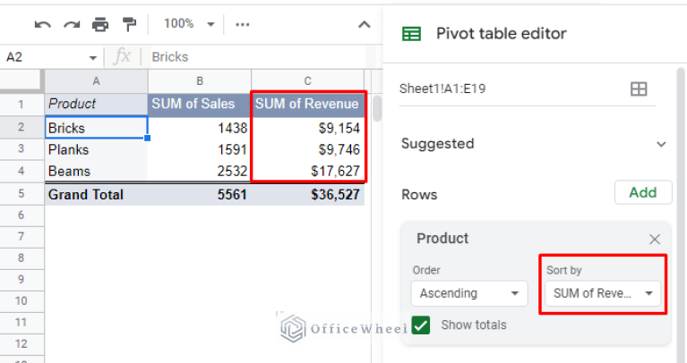 Google Sheets Pivot Table: Sort by Value (3 Easy Ways) - OfficeWheel