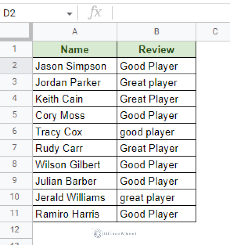 Applying Filter with REGEXMATCH Function in Google Sheets (Easy Examples)