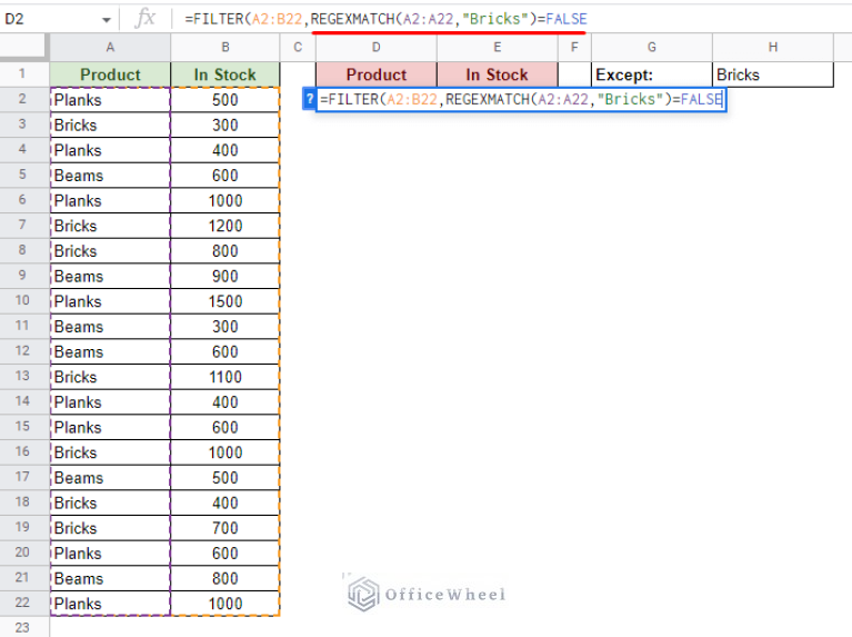 Filter Entries if it Does Not Contain Value in Google Sheets (2 Easy Ways)