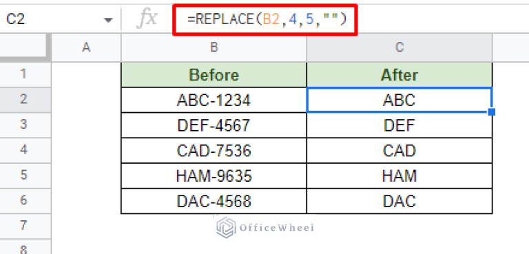 How to Remove Characters from a String in Google Sheets (6 Easy Examples)