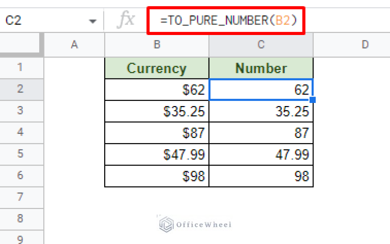 Google Sheets: Convert Text to Number (6 Easy Ways) - OfficeWheel