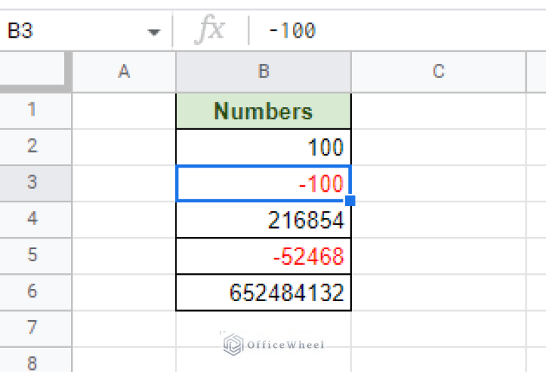 Format a Number with a Formula in Google Sheets - OfficeWheel