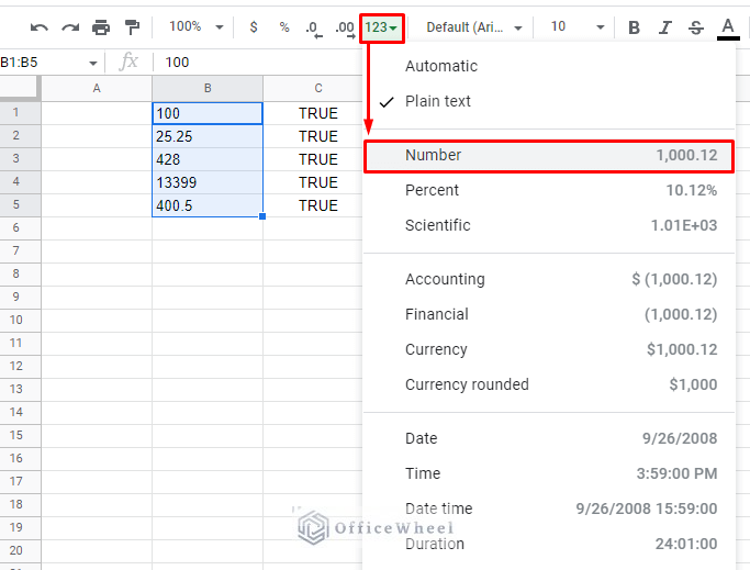 Google Sheets Convert Text To Number 6 Easy Ways OfficeWheel Google Sheets Convert Text To Number 6 Easy Ways OfficeWheel