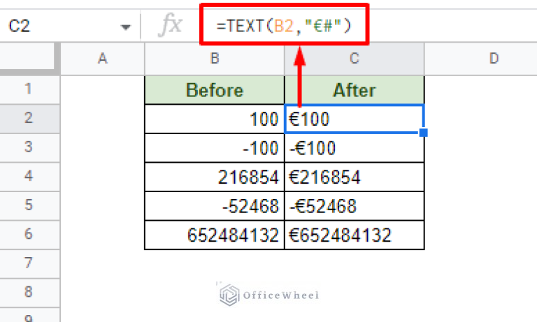 Format a Number with a Formula in Google Sheets - OfficeWheel
