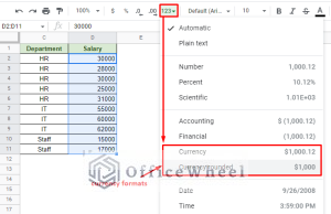How to Format Currency in Google Sheets (An Easy Guide) - OfficeWheel