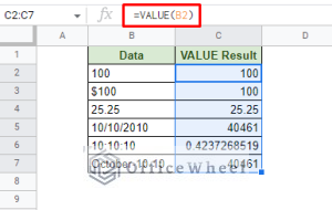 Google Sheets: The VALUE Function (An Easy Guide) - OfficeWheel