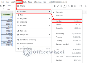 How to Add Commas to Numbers in Google Sheets - OfficeWheel