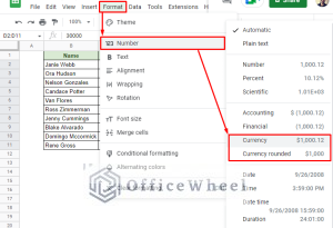 How to Format Currency in Google Sheets (An Easy Guide) - OfficeWheel