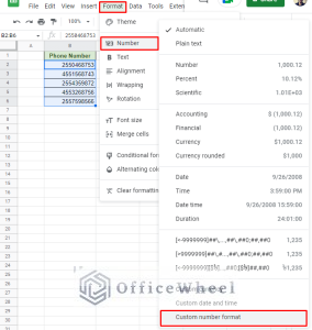 Format a Number with a Formula in Google Sheets - OfficeWheel