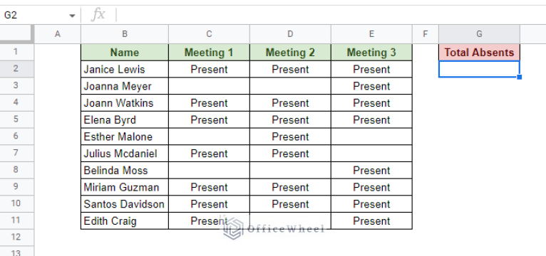How to Count Cells in Google Sheets (4 Easy Ways) - OfficeWheel