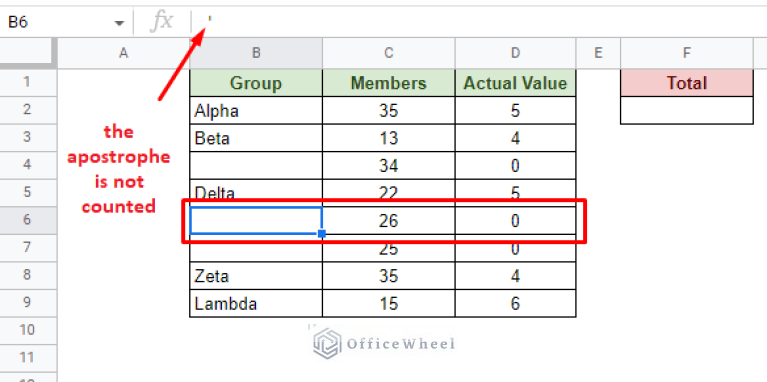 Google Sheets: Sum if Cell is Not Blank - OfficeWheel