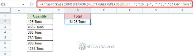 Google Sheets: Sum of Cells with Text (4 Examples) - OfficeWheel