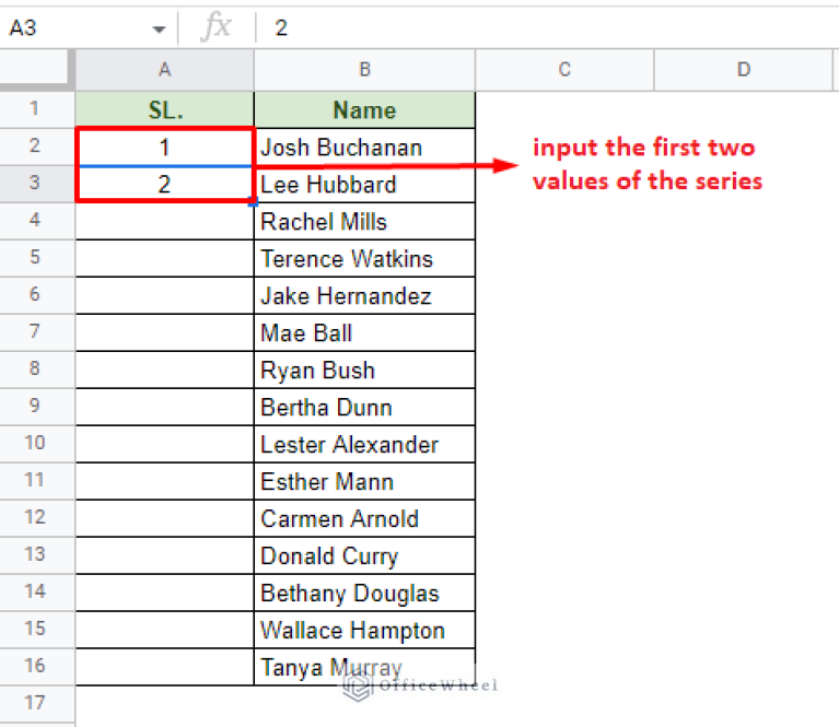 How To Automatically Add Numbers In Google Sheets OfficeWheel How To Automatically Add Numbers In Google Sheets OfficeWheel