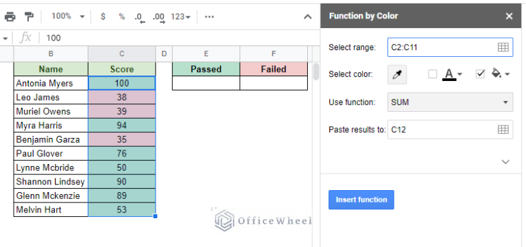 Count Cells with Color in Google Sheets (3 Easy Ways) - OfficeWheel