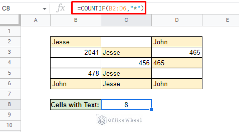 Google Sheets: Sum of Cells with Text (4 Examples) - OfficeWheel