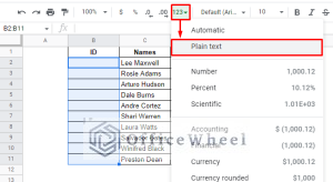 Format Cell as Text in Google Sheets (3 Simple Scenarios) - OfficeWheel