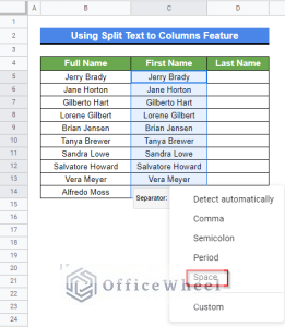 How to Split a Cell in Google Sheets (9 Quick Methods)