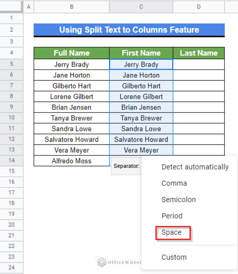How to Split a Cell in Google Sheets (9 Quick Methods)
