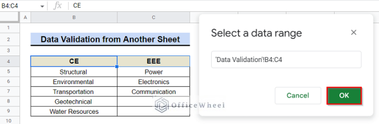 How to Use Data Validation in Google Sheets from Another Sheet