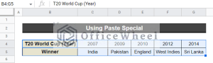 How to Copy Horizontal and Paste Vertical in Google Sheets