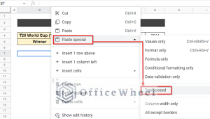 How to Copy Horizontal and Paste Vertical in Google Sheets