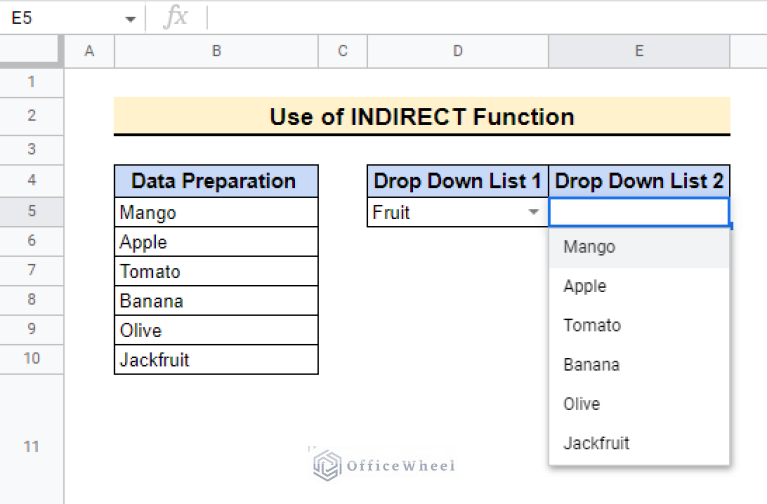 How to Create Conditional Drop Down List in Google Sheets