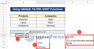Updating Cell Values Based on Selection in Drop Down List in Google Spreadsheet
