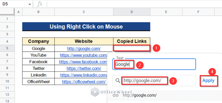How to Copy and Paste Link in Google Sheets (6 Quick Methods)