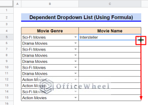 Dependent Drop Down List for Entire Column in Google Sheets