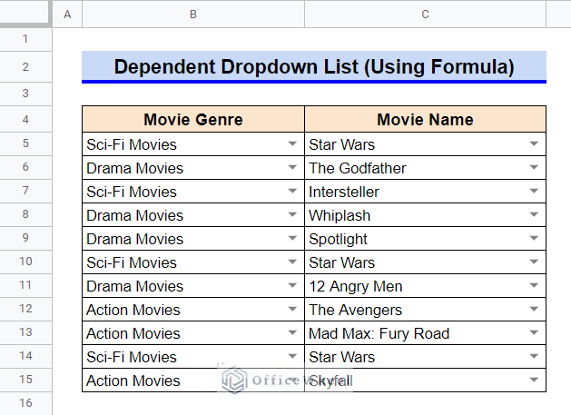  Dependent Drop Down List For Entire Column In Google Sheets