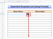 Dependent Drop Down List for Entire Column in Google Sheets