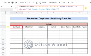 Dependent Drop Down List for Entire Column in Google Sheets